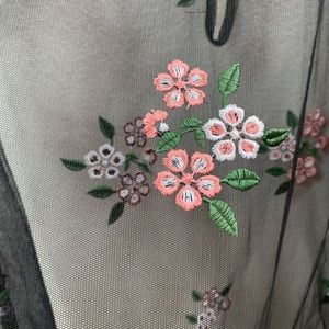 Tops | Mesh Floral Embroidered Top | Poshmark